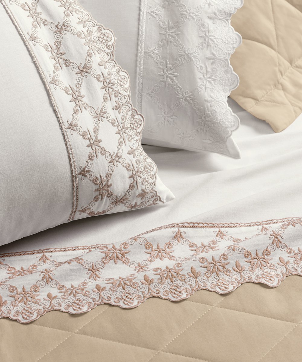 Jogo de Cama Constanza Queen 180 Fios Karsten - Branco/Branco